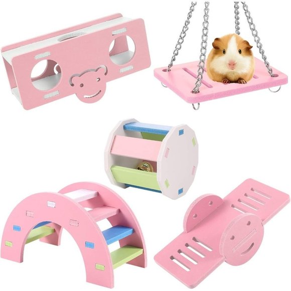 Tdauke | Small Pets | Tdauke 5 Pcs Lovely Hamster Play Toys Rainbow ...